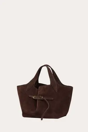 LIFFNER Belted Tote Mini Dark Suede - Brown