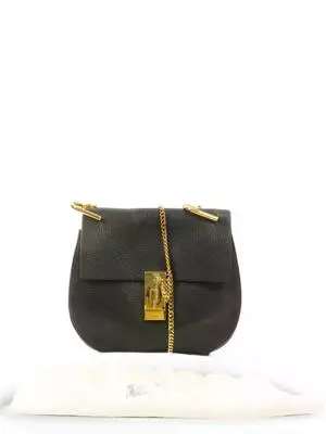 Chloé Drew Leather Shoulder Bag - Black