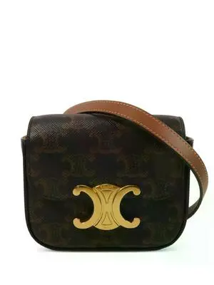 Celine Mini Claude Logo-plaque Shoulder Bag - Brown