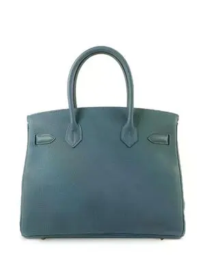 Hermès 2016 30 Birkin Leather Tote Bag - Blue