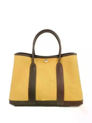 Hermès Tpm Garden Party Toile H Tote Bag - Yellow