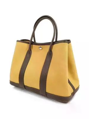 Hermès Tpm Garden Party Toile H Tote Bag - Yellow