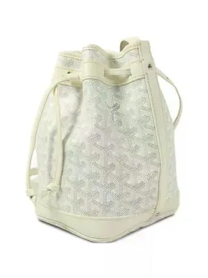 Goyard Petit Flot Patterned Bucket Bag - White