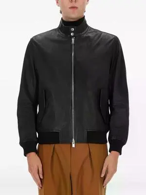 BOSS Zip Leather Jacket - Black