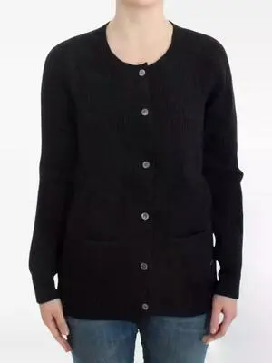 John Galliano Ribbed-knit Wool Cardigan - Black