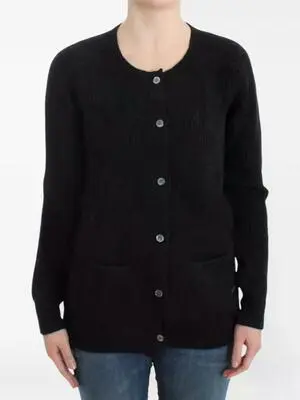 John Galliano Ribbed-knit Button-up Cardigan - Black