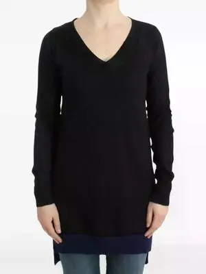 Costume National V-neck Colour-block Sweater - Black