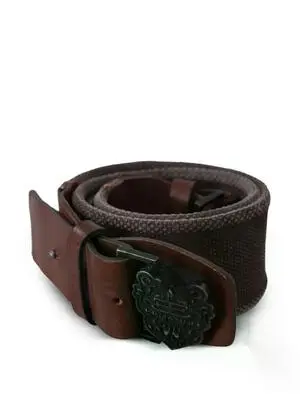 Ermanno Scervino Logo-buckle Leather-trim Belt