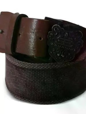 Ermanno Scervino Logo-buckle Leather-trim Belt
