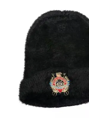 HOUSE OF ERRORS Logo-embroidered Faux-fur Beanie Hat - Black