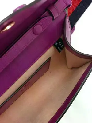 Gucci 2016-2026 Mini Leather Horsebit 1955 Web Crossbody Bag