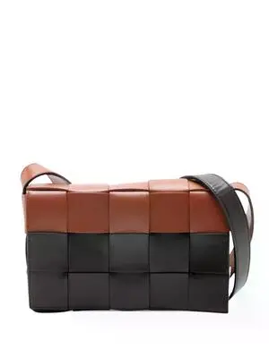 Bottega Veneta 2016-2026 Bicolor Nappa Intrecciato Cassette Crossbody Bag - Black