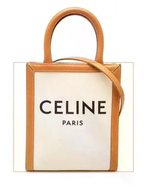 Celine 2020 Mini Canvas Vertical Cabas Tote Satchel - Brown