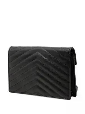 Saint Laurent 2020 Grain De Poudre Cassandre Monochrome Envelope Chain Wallet Crossbody Bag