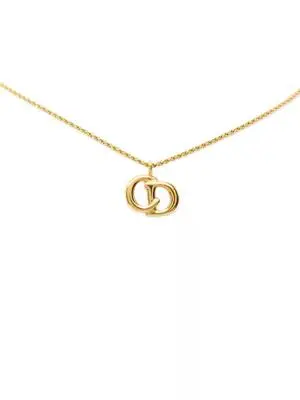 Dior 20th Century Plated Cd Logo Pendant Necklace Costume Necklace - Gold