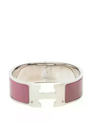 Hermès 2000-2025 Wide Enamel Clic Clac H Bracelet Pm Costume Bracelet - Red