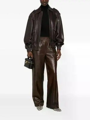 Simkhai Elasticated-waist Leather Trousers