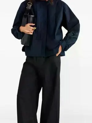 JIL SANDER Pleated Long-sleeve Shirt - Blue