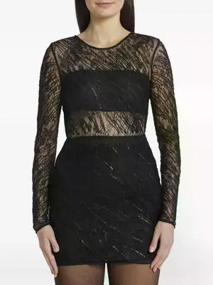 Patrizia Pepe Sequin-embellished Lace-overlay Mini Dress