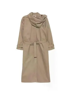 THE GARMENT Cadence Belted Scarf-detail Coat - Green