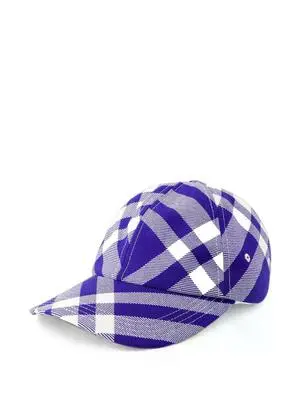Burberry Check-pattern Wool Baseball Cap - Purple