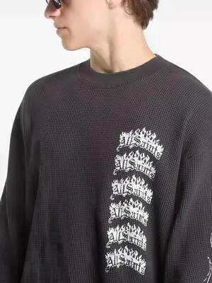 ALLSAINTS Graphic-print Waffle-knit Sweater