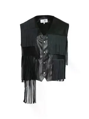 MAISON MARGIELA Fringed Gilet - Black
