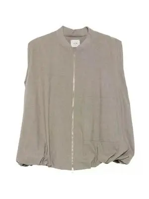 ALYSI Zip-up Bubble-hem Gilet - Neutrals