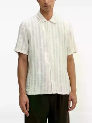 Marc O'polo Vertical-stripe Short-sleeved Shirt - White