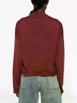 Erika Cavallini V-neck Long-sleeve Sweater - Red
