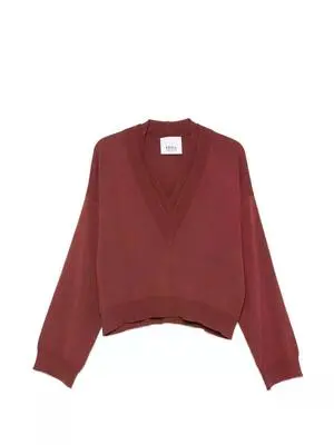 Erika Cavallini V-neck Long-sleeve Sweater - Red