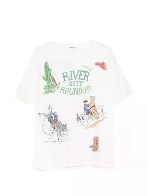 BODE River City Graphic-print T-shirt - Neutrals