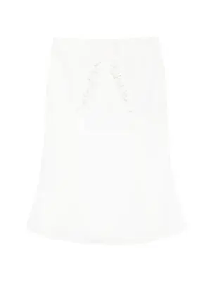 SHUSHU/TONG Ruffle-trimmed Flared Skirt - White