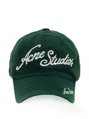 Acne Studios Embroidered Logo Cap - Green