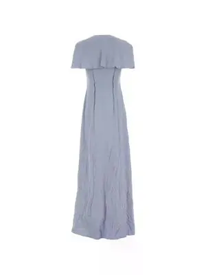 JIL SANDER Ruffled V-neck Maxi Dress - Blue