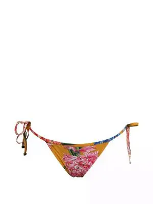 Dolce & Gabbana Floral-print Tie-side Bikini Bottom - Yellow