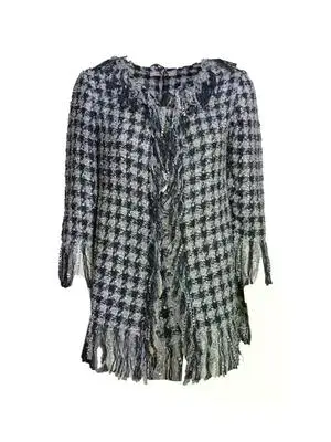 CHARLOTT Fringe-trimmed Tweed Jacket - Blue