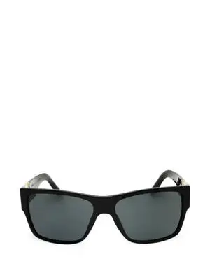 Versace Greca Rectangular-frame Sunglasses - Black