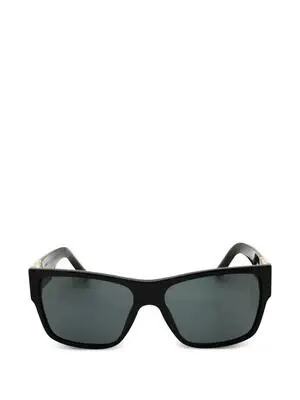 Versace Greca Rectangular-frame Sunglasses - Black