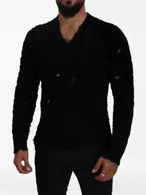 Dolce & Gabbana Distressed Cable-knit Sweater