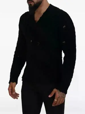 Dolce & Gabbana Distressed Cable-knit Sweater