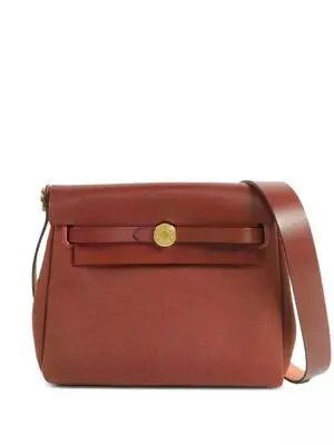 Hermès 2025 Mini Herbag Leather Shoulder Bag - Red