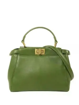Fendi Mini Ghw Peekaboo 2 Way Shoulder Bag Green