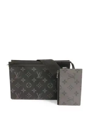 LOUIS VUITTON Gaston Monogram Eclipse Shoulder Bag - Black