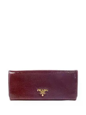 Prada Logo-plaque Patent Wallet