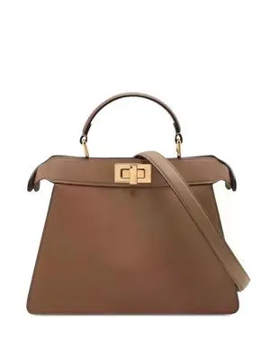 Fendi 2010-2026 Small Calfskin Peekaboo Iseeu Satchel - Brown