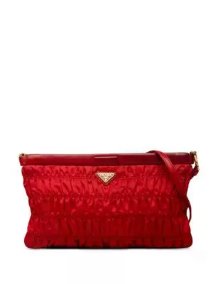 Prada 2000-2013 Tessuto Gaufre Crossbody Bag - Red