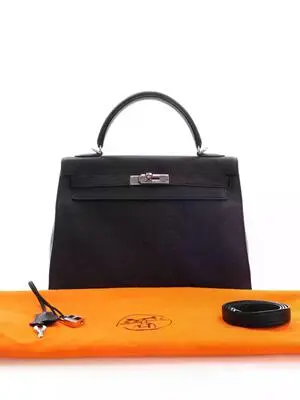 Hermès 2004 Togo Kelly Ii Sellier 32 Satchel - Black
