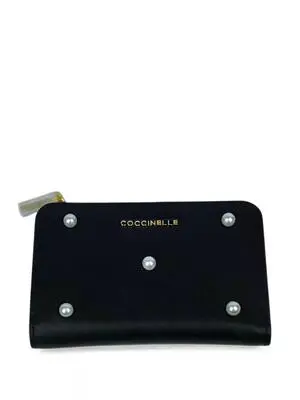 COCCINELLE Pearl-stud Zip-around Wallet - Black