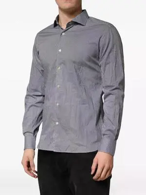 DOMENICO TAGLIENTE Geometric-pattern Long-sleeve Shirt - Grey